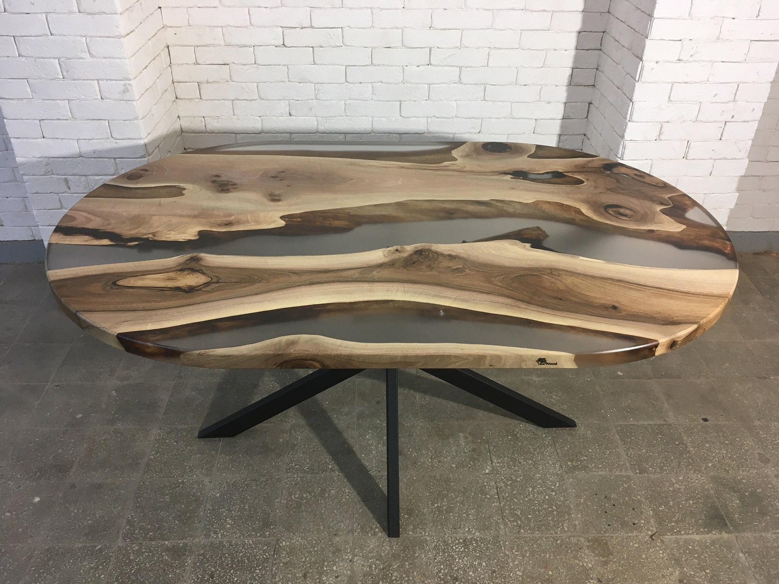 Dining Table Ellipse Wood and Epoxy - Etsy