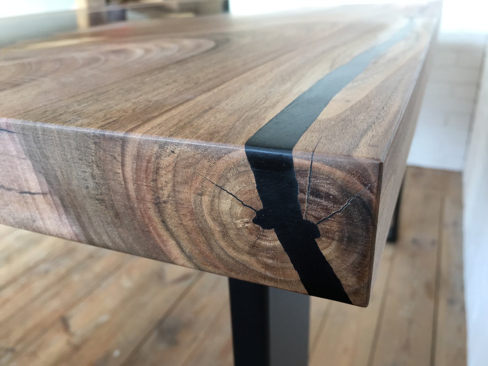 Walnut Wood and Epoxy Resin Table - Etsy