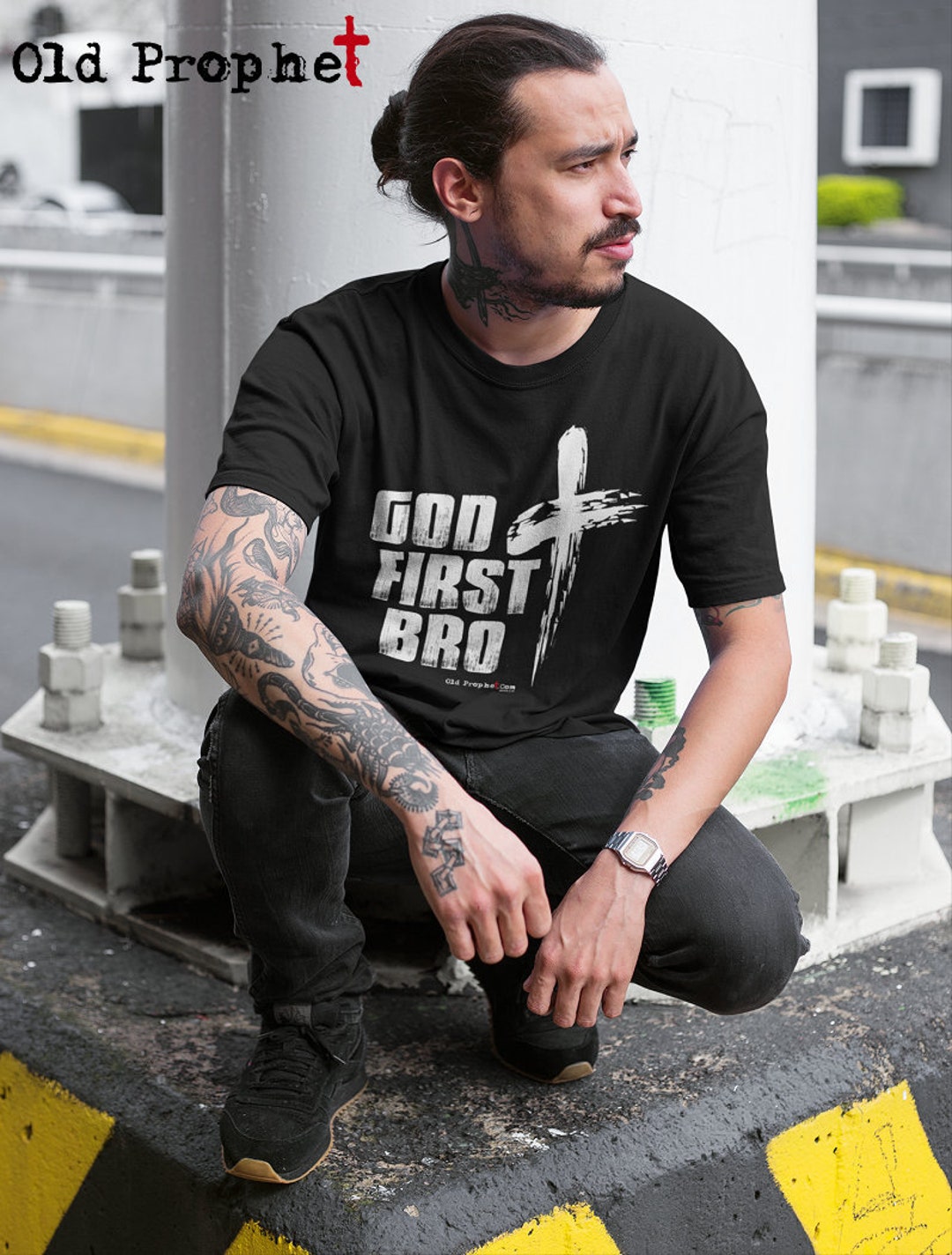 GOD FIRST BRO T-shirt Mens - Etsy