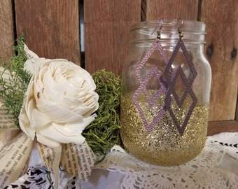 Mardi Gras Diamond Faux Leather Earrings - Etsy