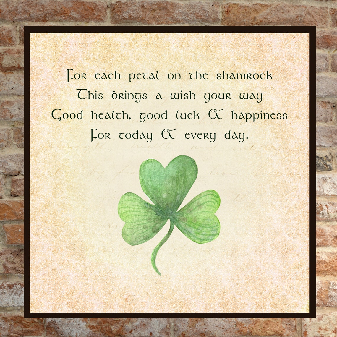 Irish Blessing: for Each Petal on the Shamrock This Brings a | Etsy