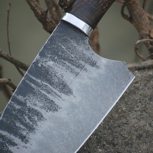 Serbian Chef Forged Knife With Leather Sheath, Chopper Handmade Knives ...