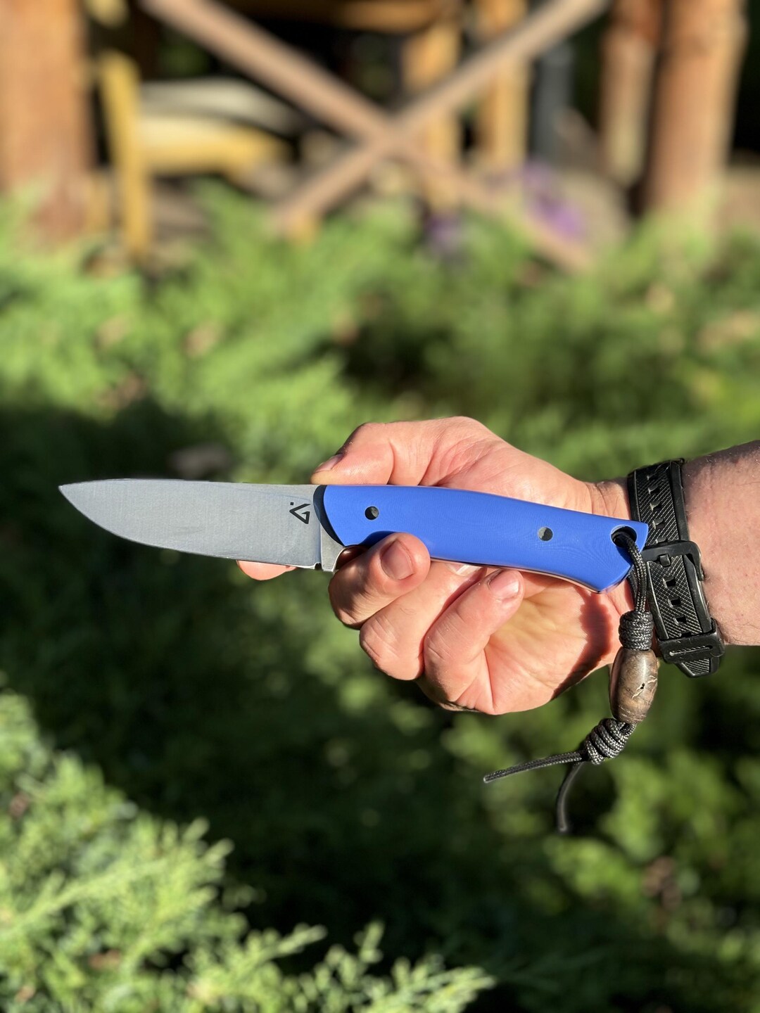 EDC Knife, Fixed Blade, Blue Knives, Pocket Knife With Kydex Sheats - Etsy