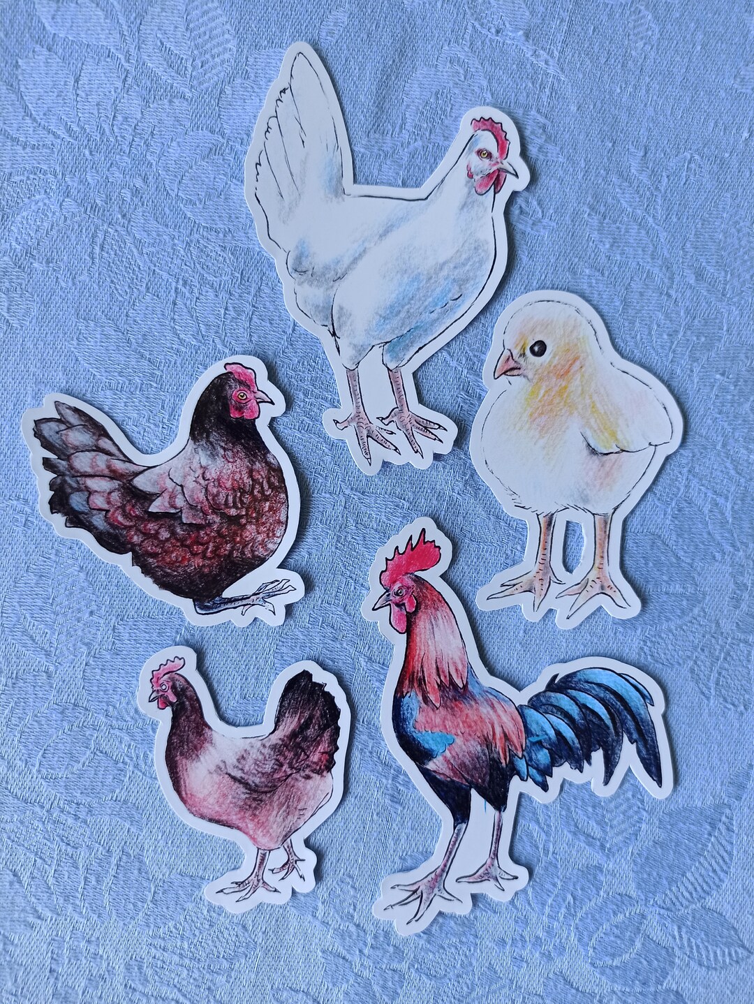 Chicken Rooster Stickers Realistic Cottagecore - Etsy