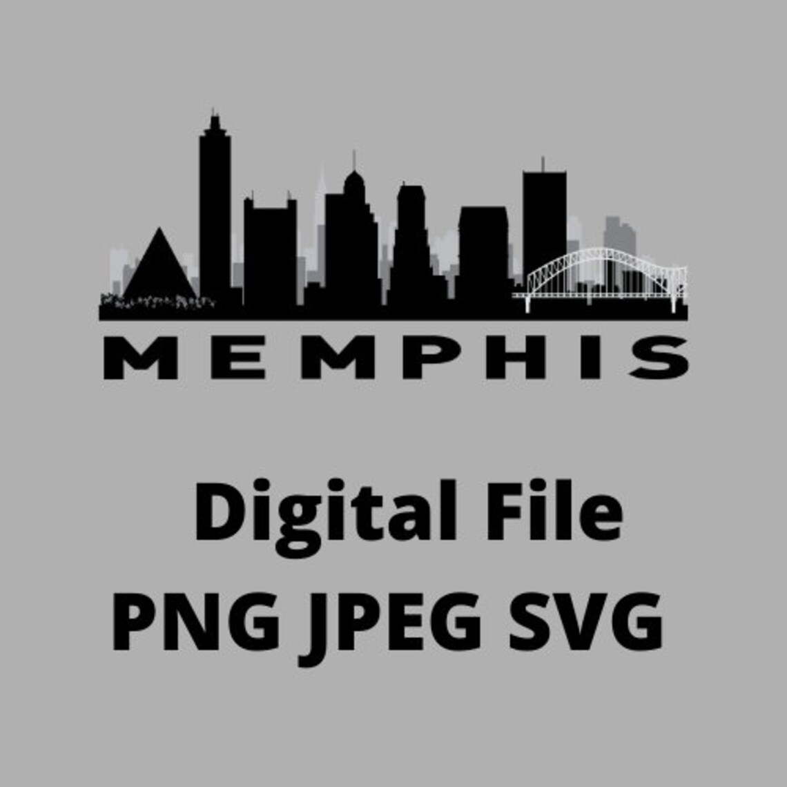 Memphis Tennessee Cityscape Digital File-png, Jpeg, Svg - Etsy