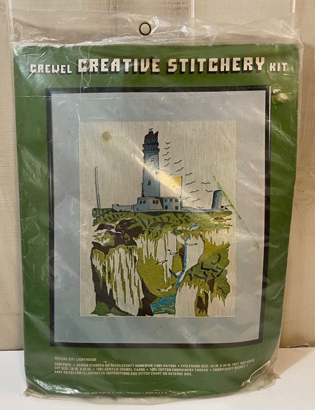 Vintage Crewel Creative Stitchery Kit Lighthouse 18 X 22 Inches - Etsy