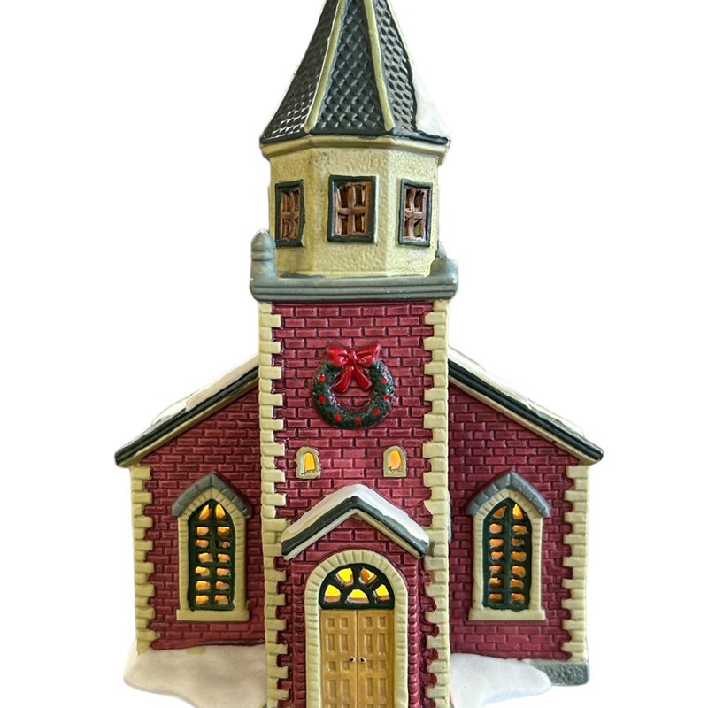 Lighted Ceramic Church - Etsy