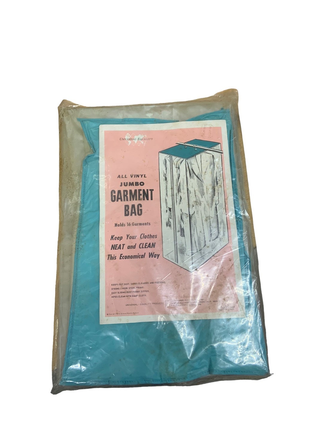 Vintage Garment Bag 1968 Mid Century Jumbo Vinyl Storage Bag Universal ...