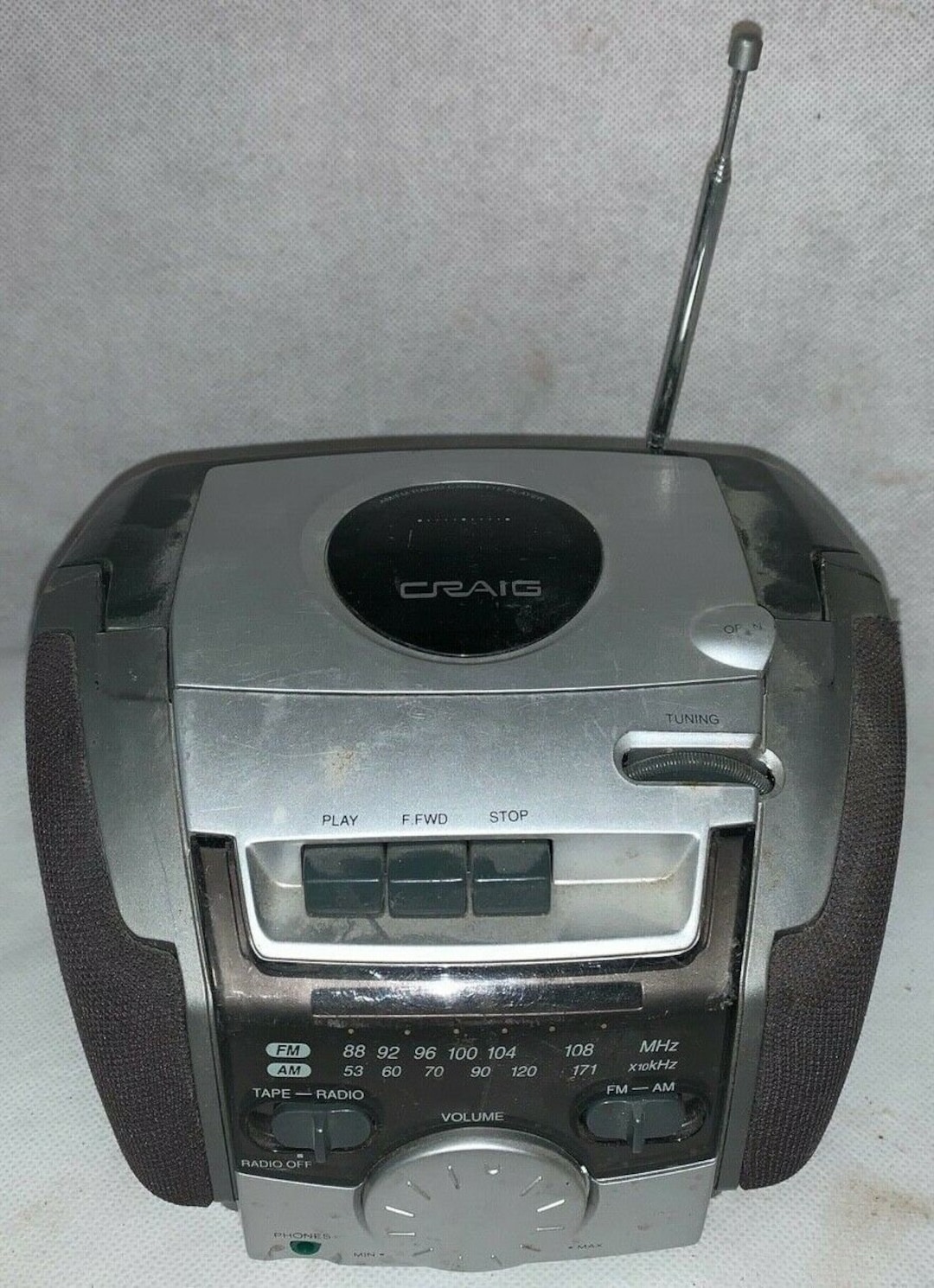 Vintage Craig Portable AM/FM Radio With Loading Cassette Player Model ...