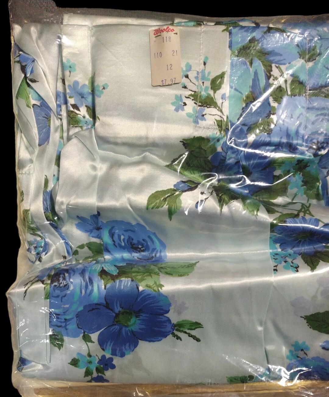 Vintage Woolco Blue Flower Drapery PP21 Size 84 Acetate Two Panel Home ...