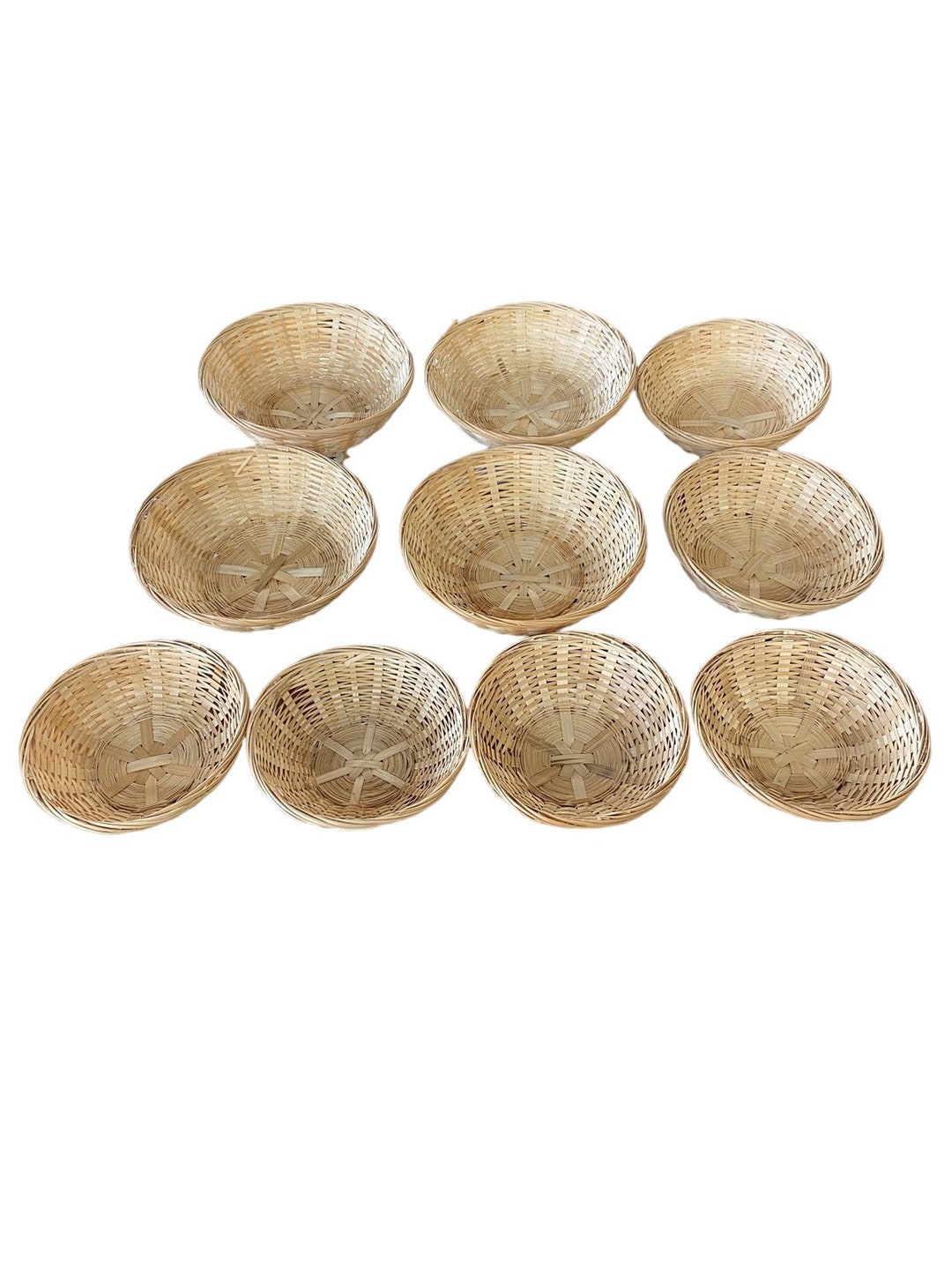 Woven Craft Baskets Set of 10 Pieces 3 Different Sizes Craft, Decor ...