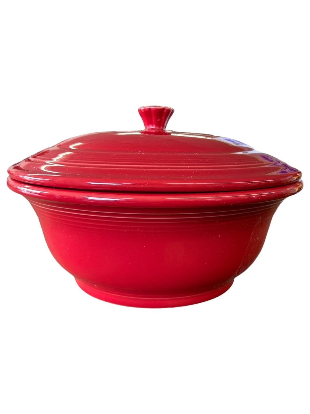 Fiesta - Scarlet Red Covered Casserole Bowl Homer Laughlin Ceramic Dish ...