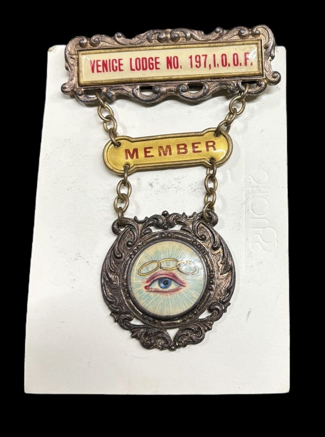 Order of the Odd Fellows Badge Venice Lodge United Workers Member Pin ...