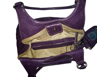 Nine West Handbag Purple Snake Skin Vintage Collectible