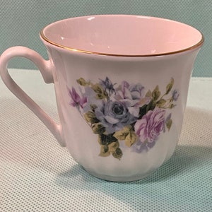 Ciera Fine China Vintage RARE Bluish Purple Rose Pattern Teacup and ...