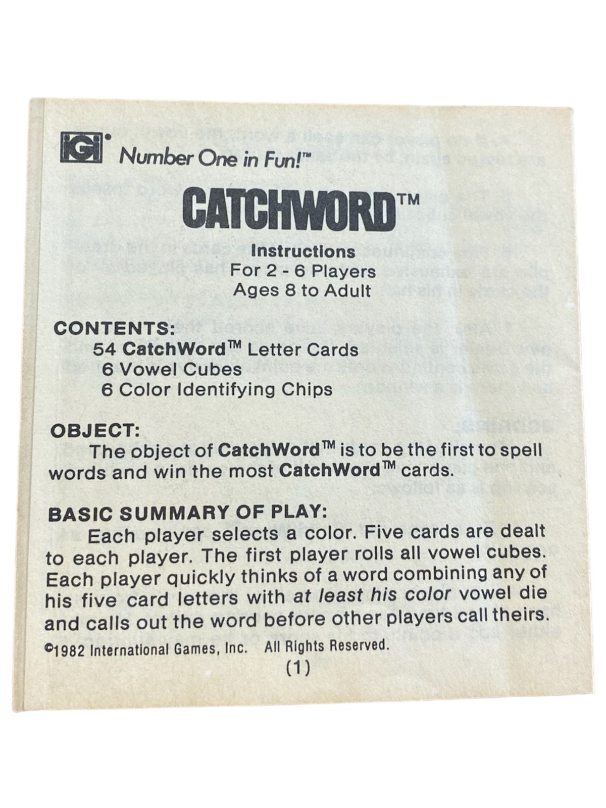 Catchword a Wild Word Game of Letter Cards and Cubes by the Makers of ...