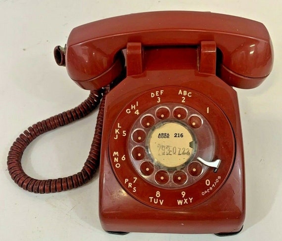 Vintage Red Bell System Western Electric Rotary Dial Telephone Art ...