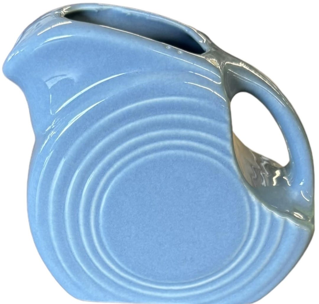 Fiesta Periwinkle Blue Mini Disk Pitcher Ceramic Homer Laughlin Home ...