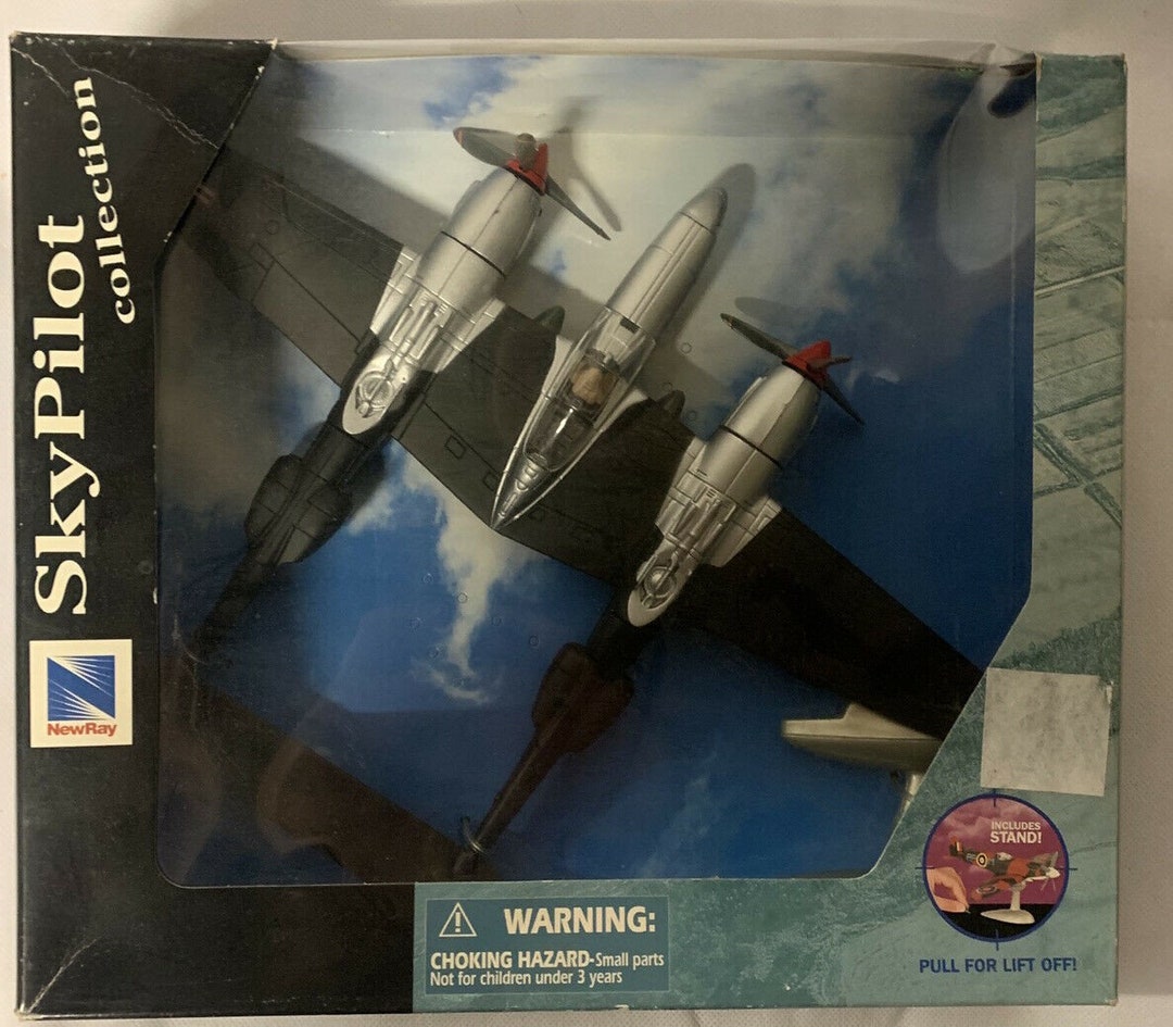 Newray Sky Pilot Collection P-38 Lightning Black Grey Stand Included ...