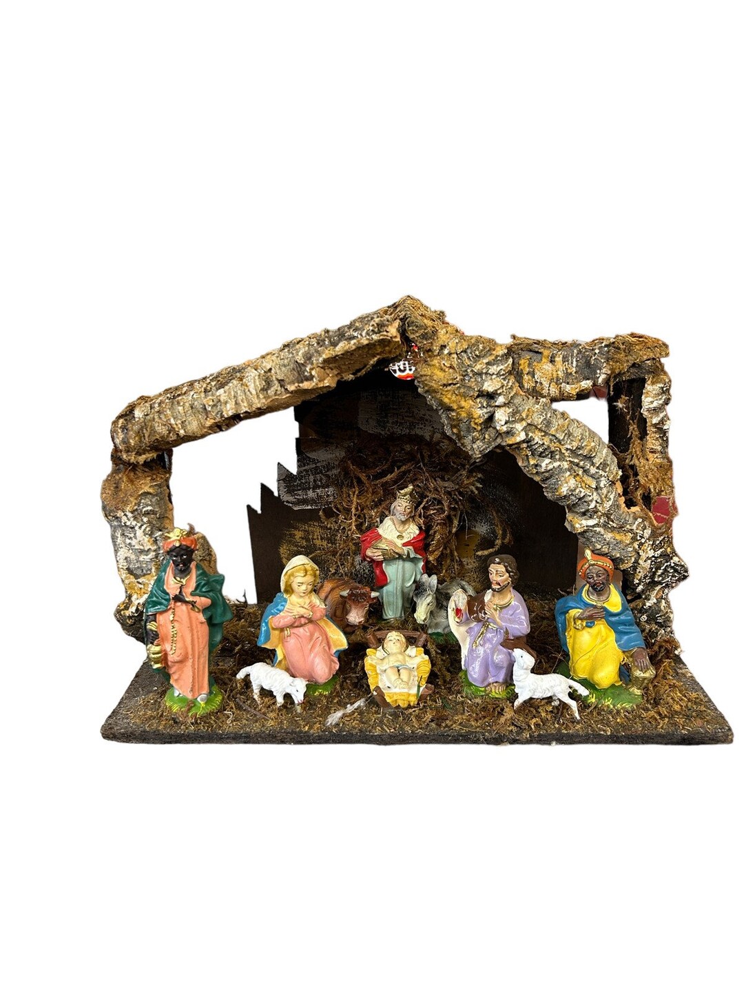 Nativity Scene Hand Made Italy Rustic Baby Jesus Mother Mary Joseph ...
