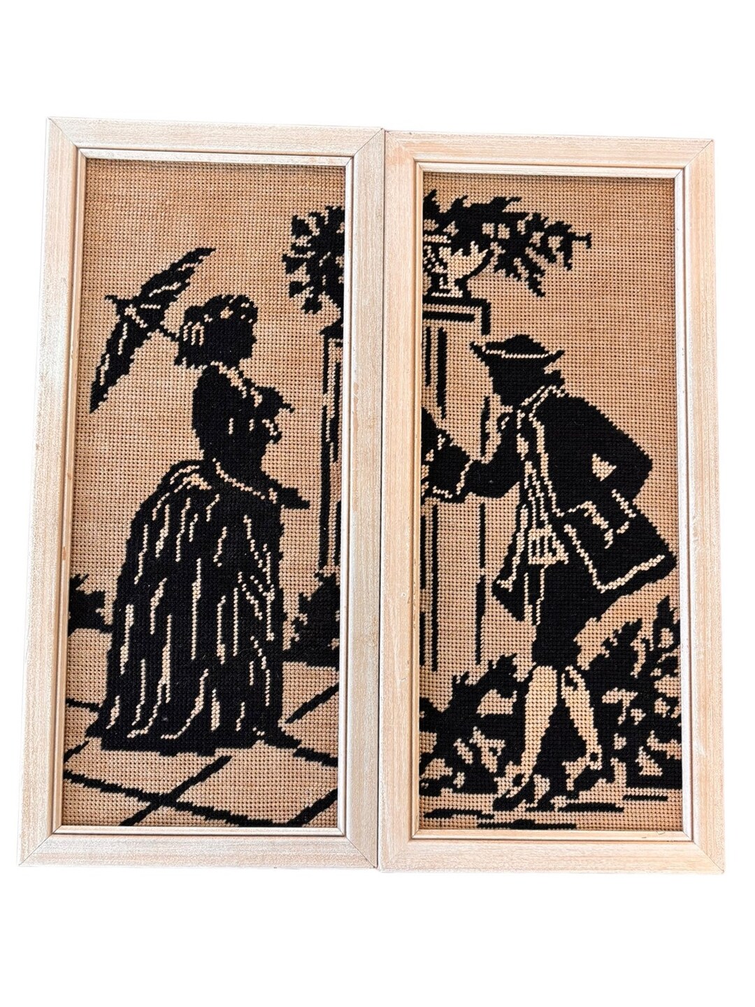 Regency Lady and Gentleman Silhouettes Black Embroidered - Etsy