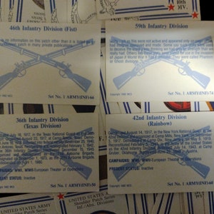 Vintage US Army Divisions Shoulder Patch Series Collectible Cards 126 ...