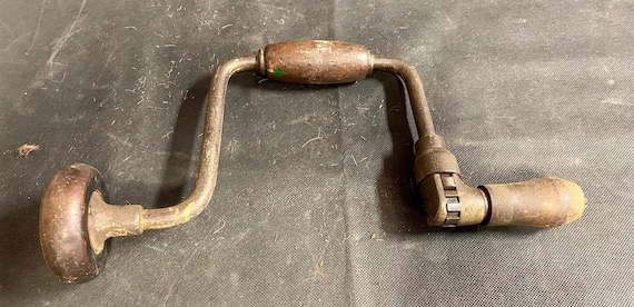 Antique Wooden and Metal Brace Hand Drill Woodworking Tool - Etsy