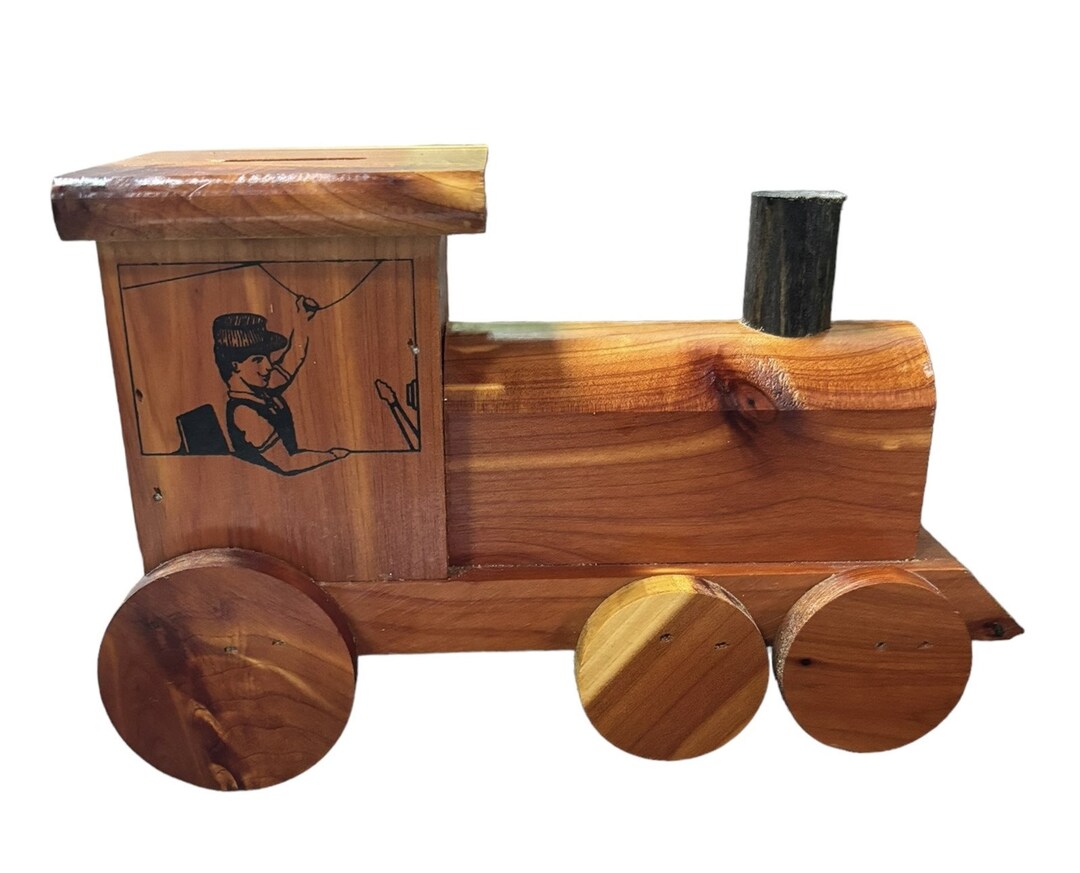 Wooden Train Bank Historical Village Cortland Ohio Conductor Graphic ...