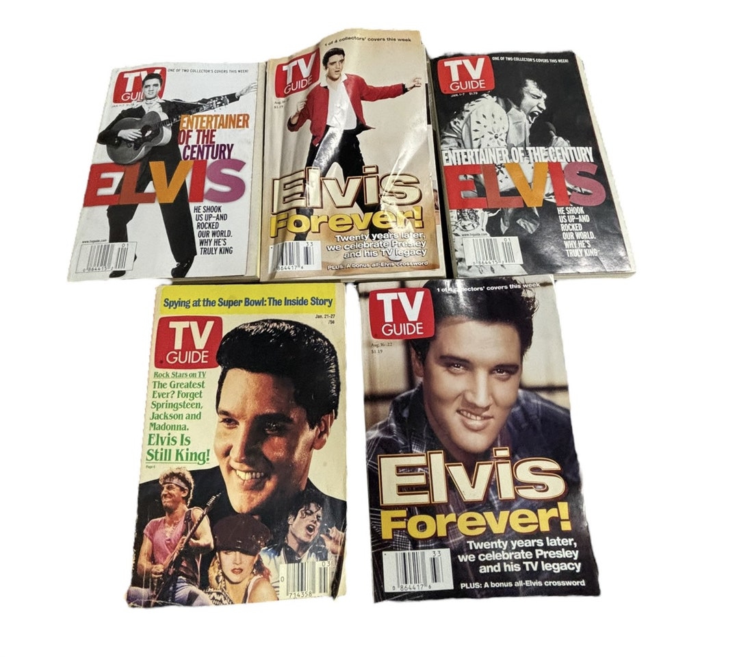 Elvis Presley TV Guides Collector's Lot of 5 Magazines 1989-2001 - Etsy
