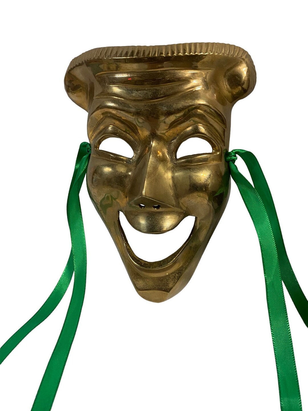 Brass Laughing Masquerade Mask Mime Mask Wall Decor Vintage - Etsy
