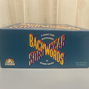 1988 BACKWORDS Board Game "a Giant Step Backwards in Board Games" - Etsy