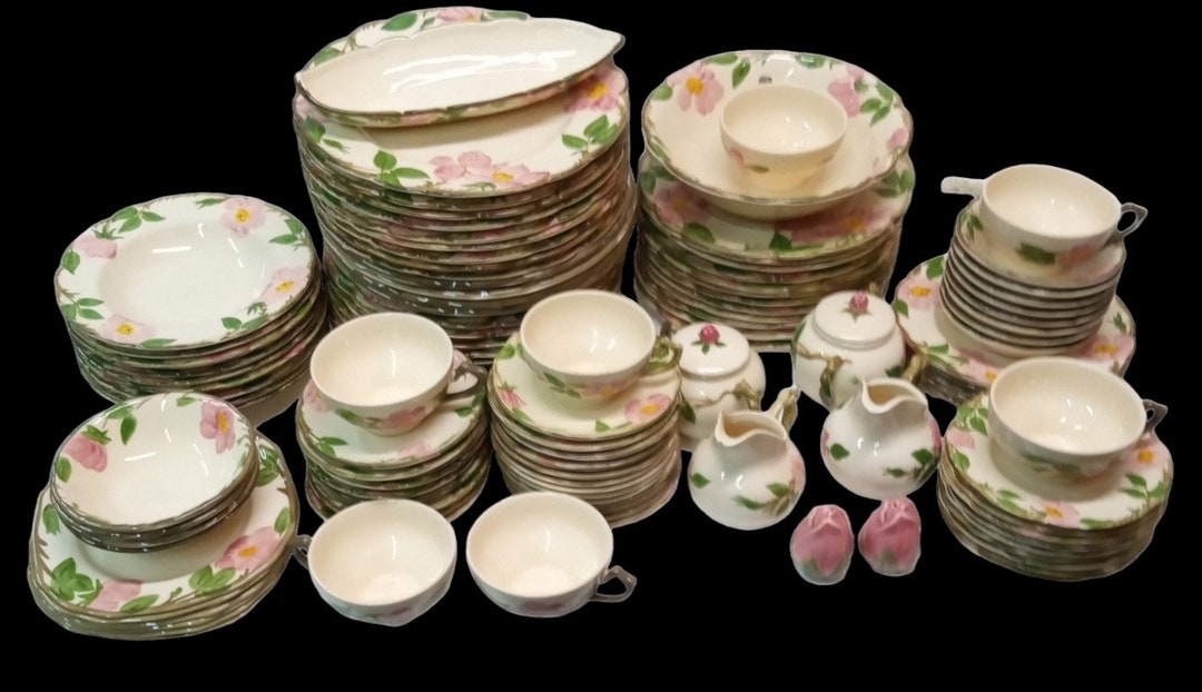 Franciscan Desert Rose Dinnerware Antique Hand Decorated Vintage 78 Pcs ...