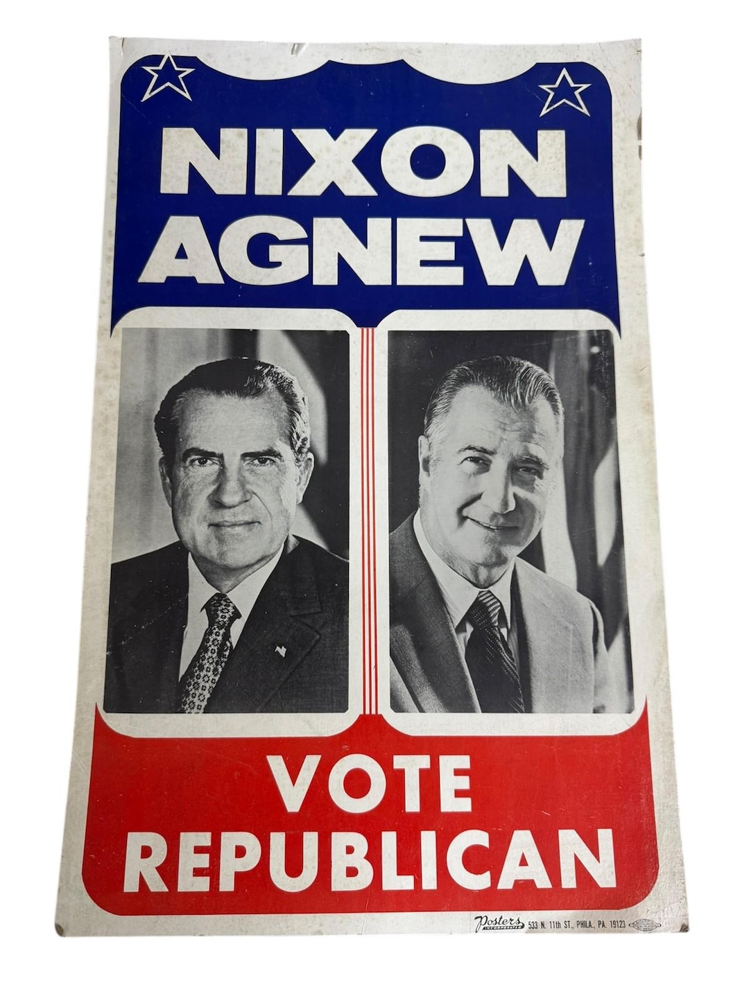 Richard Nixon Spiro T. Agnew Campaign Poster Vote Republican 1968 ...