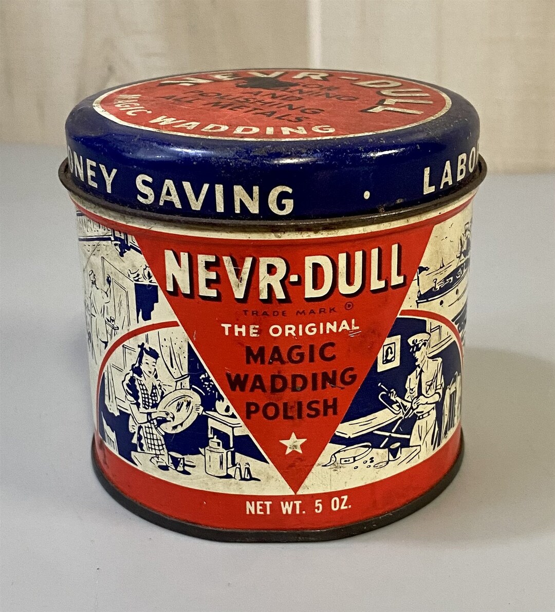 5oz Vintage Can of Nevr Dull Magic Wadding Polish by George Basch Co ...