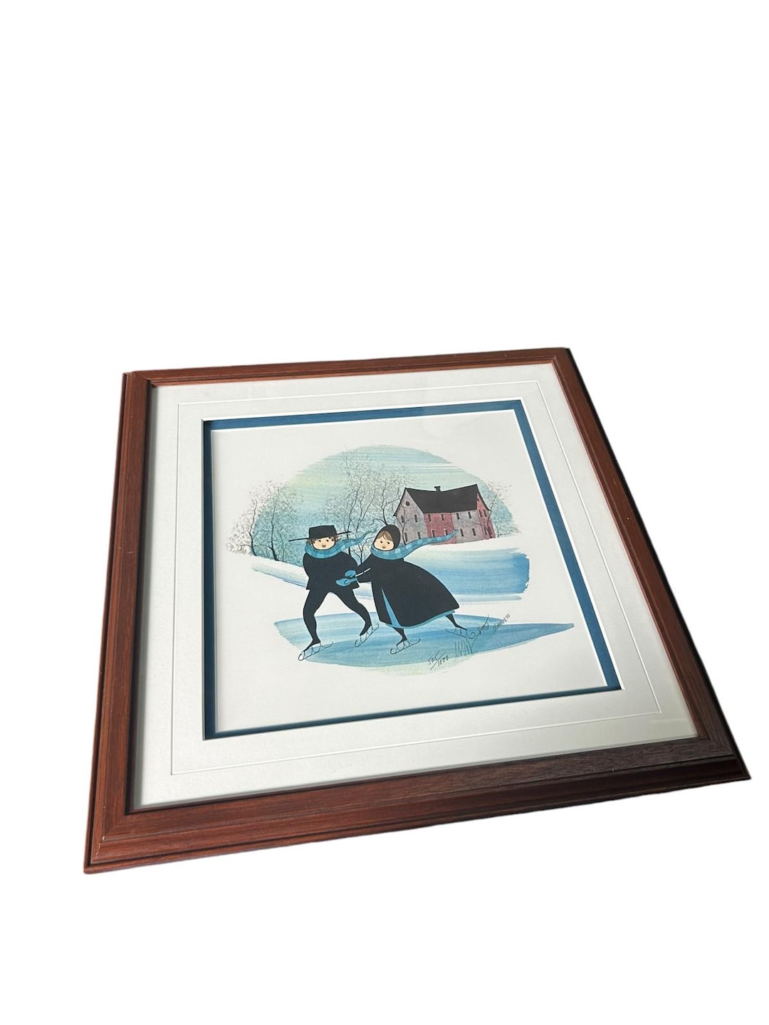 P. Buckley Moss Signed Print "skating Away" 505/1000 Framed - Etsy