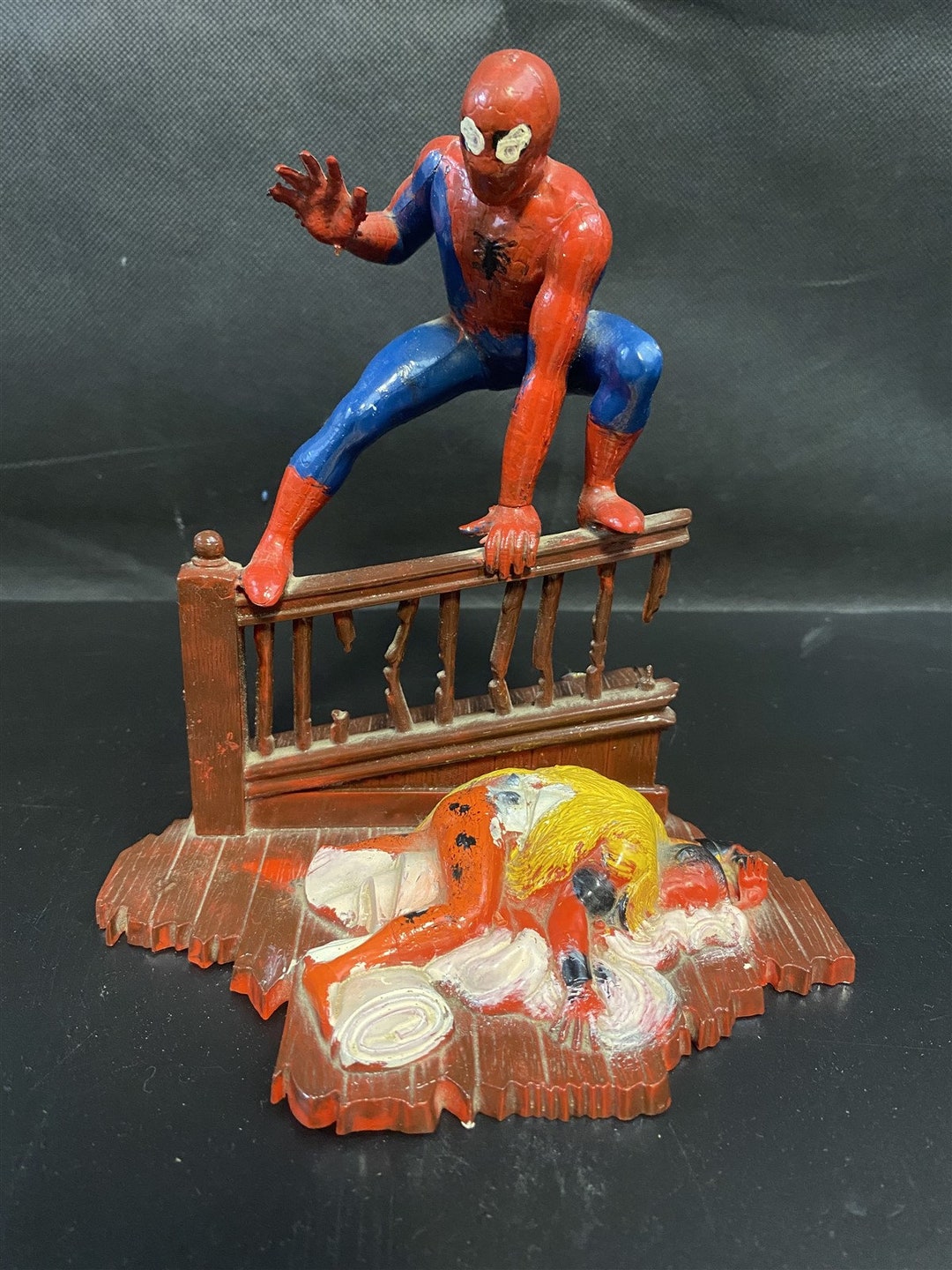 1974 Aurora Built up and Painted Spiderman Comic Scene Model - Etsy