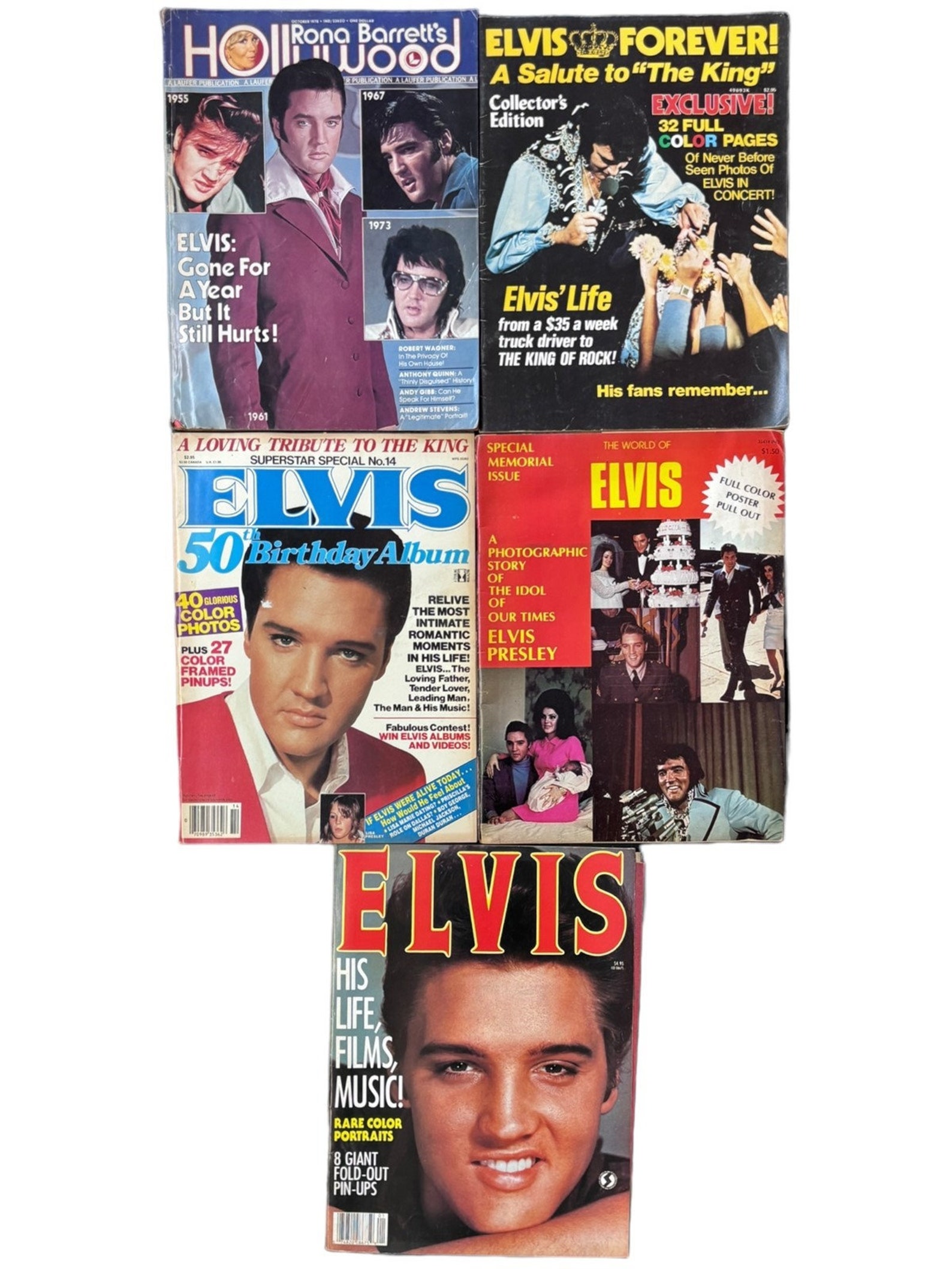 Elvis Presley Magazines Lot of 5 Collectors Issues Vintage Memorial ...