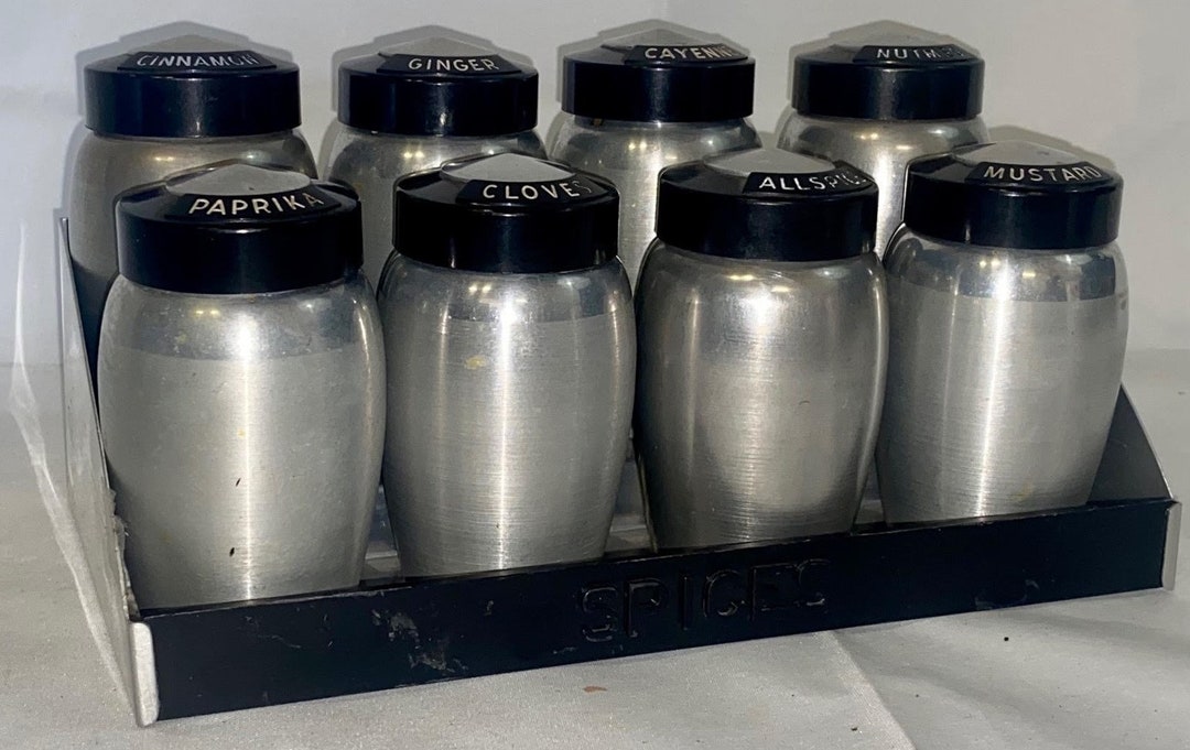 Kromax Aluminum MCM 1950s Complete Spice Rack With Holder - Etsy