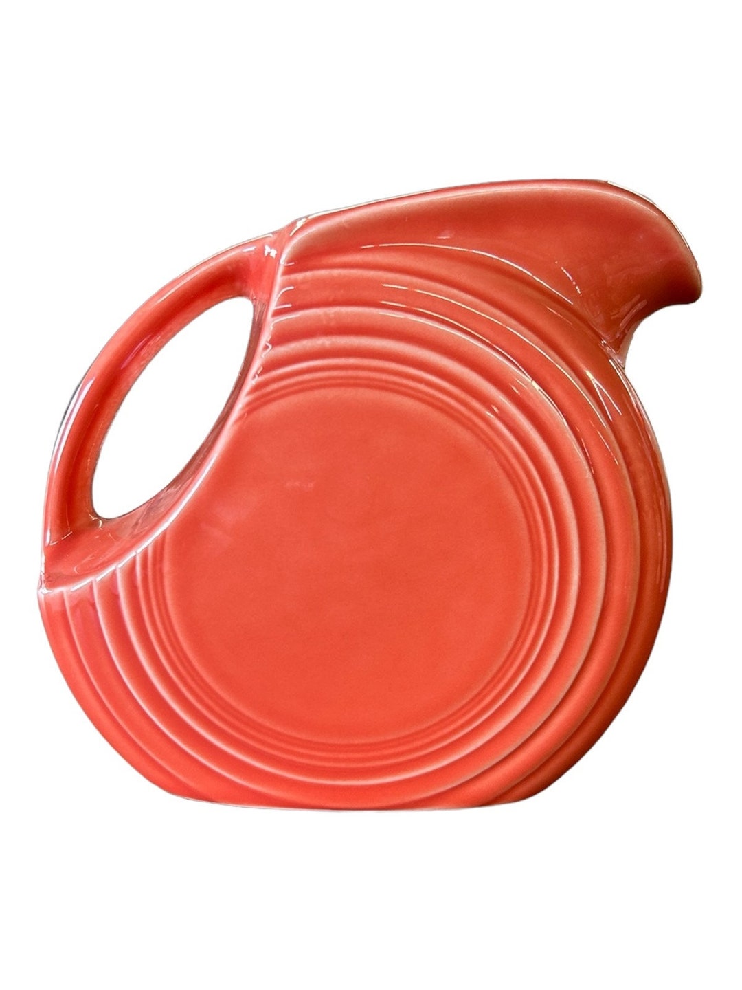 Fiesta Persimmon Orange Small Disk Pitcher Homer Laughlin Ceramic ...