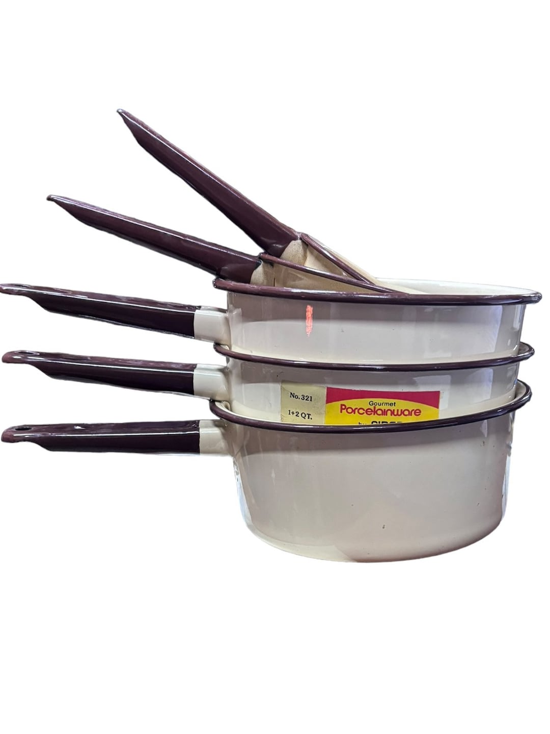 Cinsa Porcelainware Enamel Set of 5 Pots Vintage - Etsy