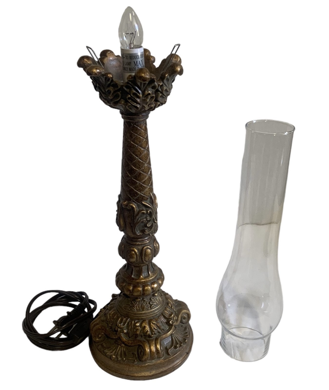 Ornate Brass Vintage Art Deco Plug in Portable Lamp Large - Etsy