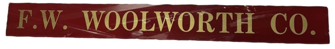 FW Woolworth Co Antique Jalousie Glass Sign - Etsy