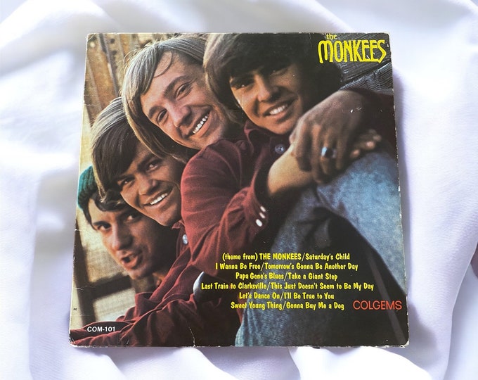 Vintage 1960’s Dated 1967 Monkees Rock Band Pop Art Cartoon Mod Cotton ...