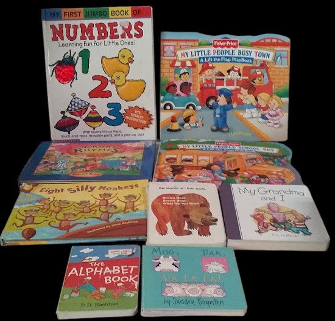 9 Board Books Children's Number Alphabet Monkeys My Little People and ...