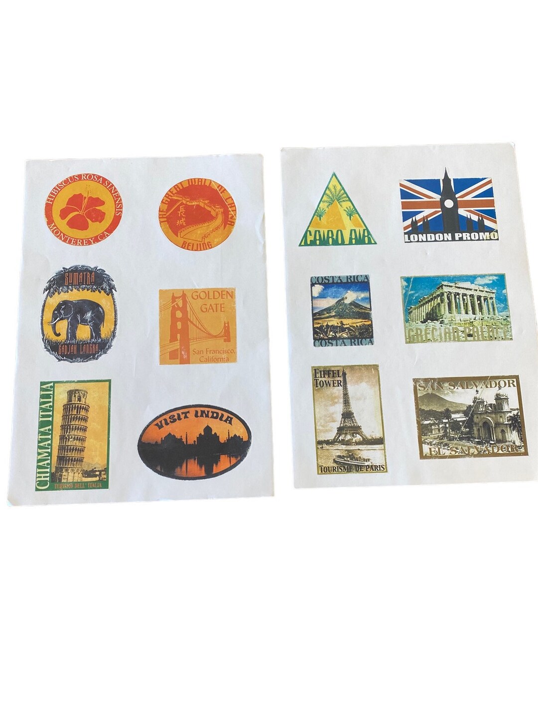 Vintage Traveler Stickers From Across the World Stickers - Etsy