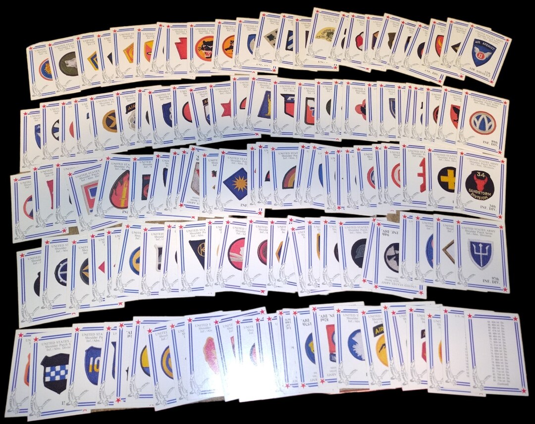 Vintage US Army Divisions Shoulder Patch Series Collectible Cards 126 ...