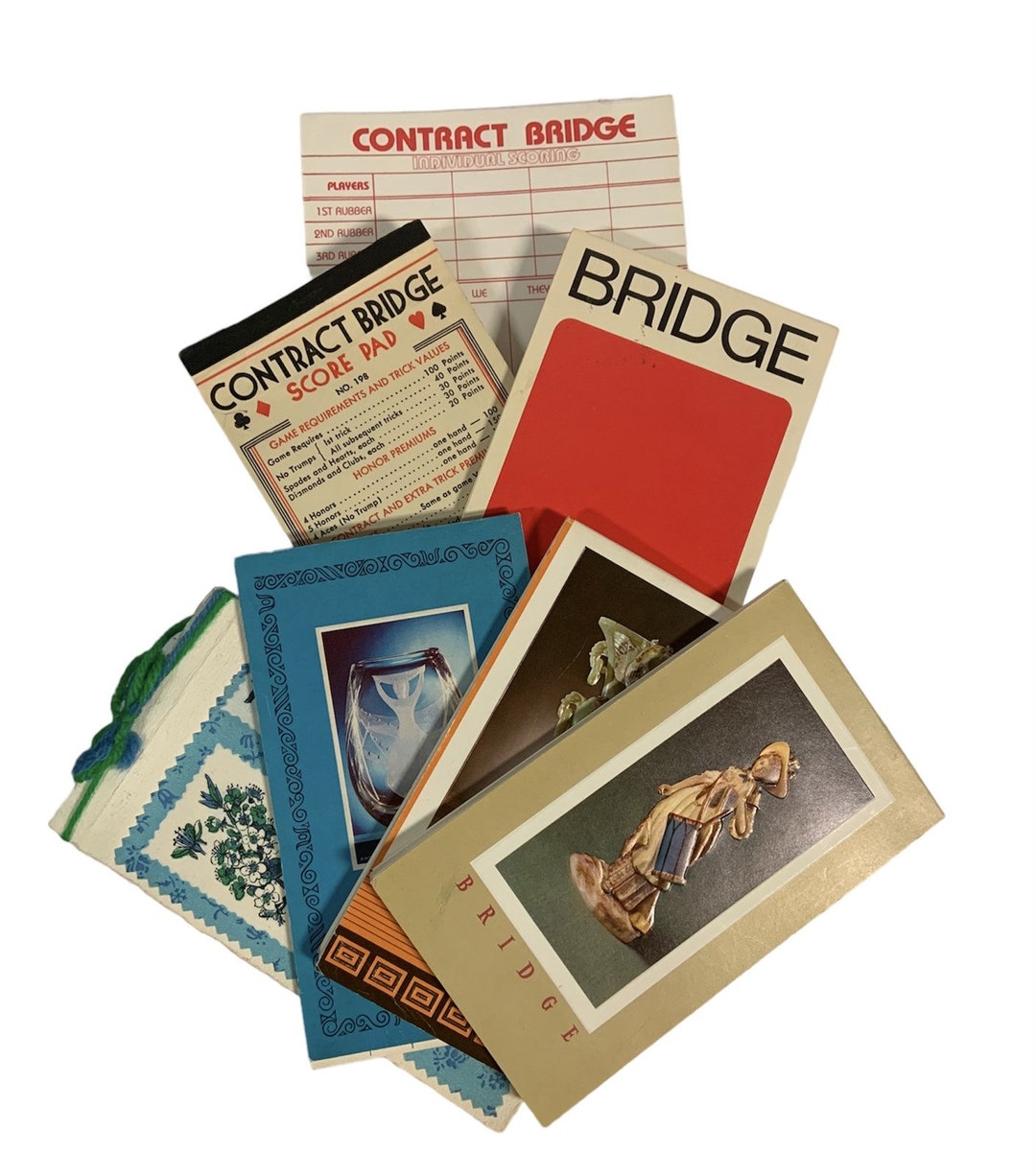 Vintage Contract Bridge Game Scorecards Lot of 7 Pads Family Card Game ...