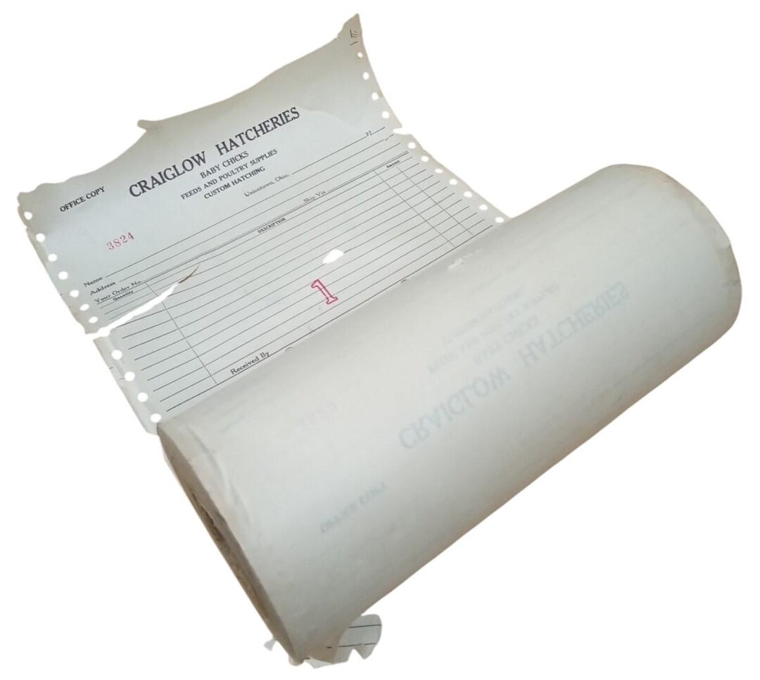 Craiglow Hatcheries Receipt Roll Vintage Collectible Nostalgic Record ...
