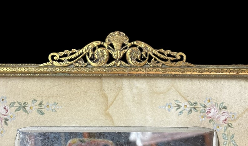 Mirrored Vanity Tray Brass Borders Vintage Victorian Footed Home Decor ...