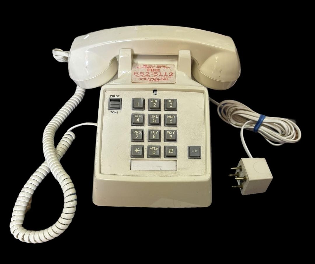 Desk Phone Radio Shack Push Button Dial Tan Coil Cord Vintage - Etsy